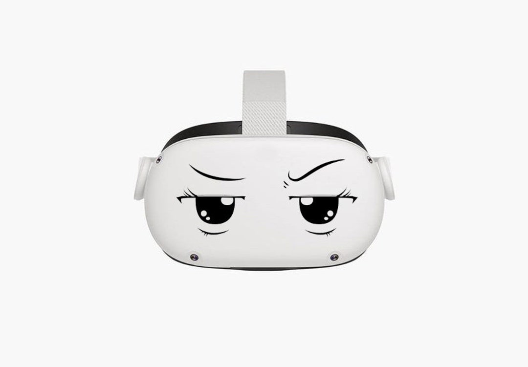 VR Headset Funny Crying Anime Eyes VR Headset Sticker, Vinyl Decal ...