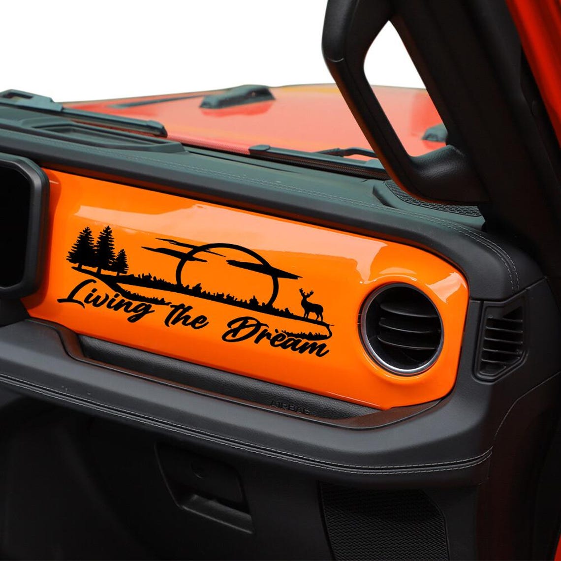 Dashboard Decal Glove Box Sun Hunting Scene Graphic Vinyl Sticker for ...