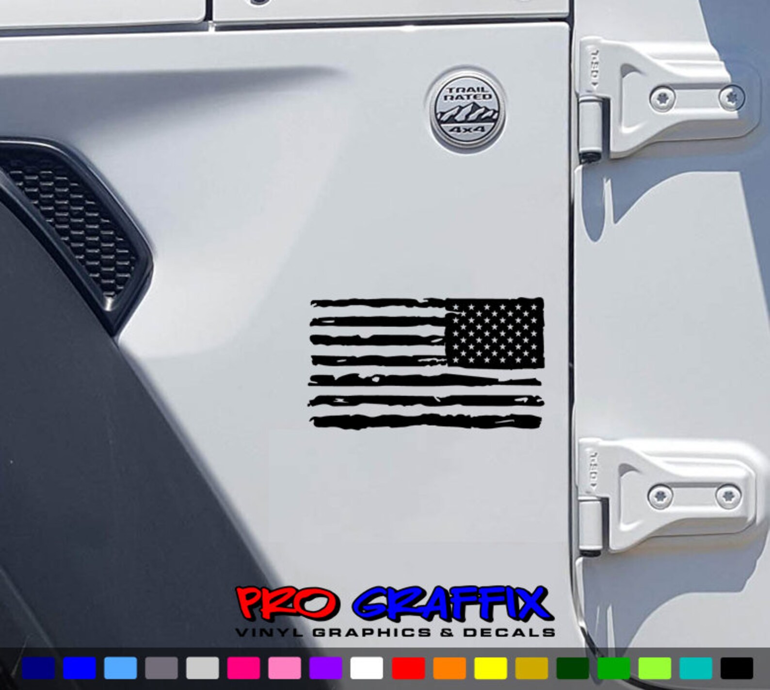 Custom American Flag Distressed Fender Side Decals 1 Pair | Etsy