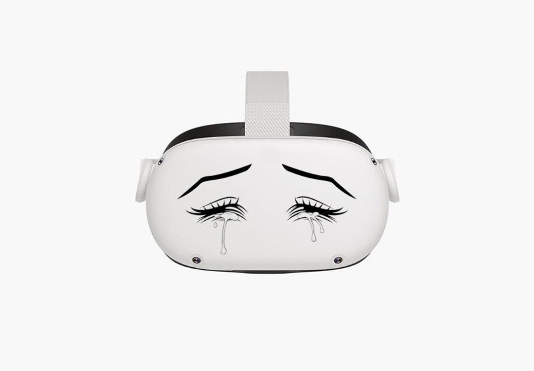 VR Headset Funny Crying Anime Eyes VR Headset Sticker, Vinyl Decal ...