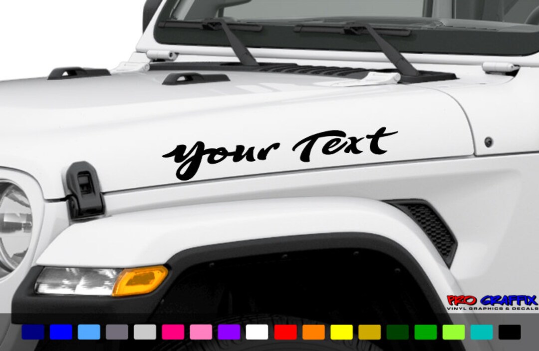 Custom Hood Decals Curvy Lettering 1 Pair 25in Decals Compatible With ...