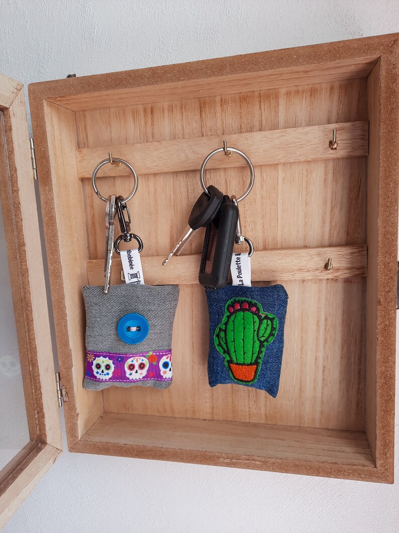 Denim Keychain With Carabiner, Unique Creations, Sturdy Keychain ...