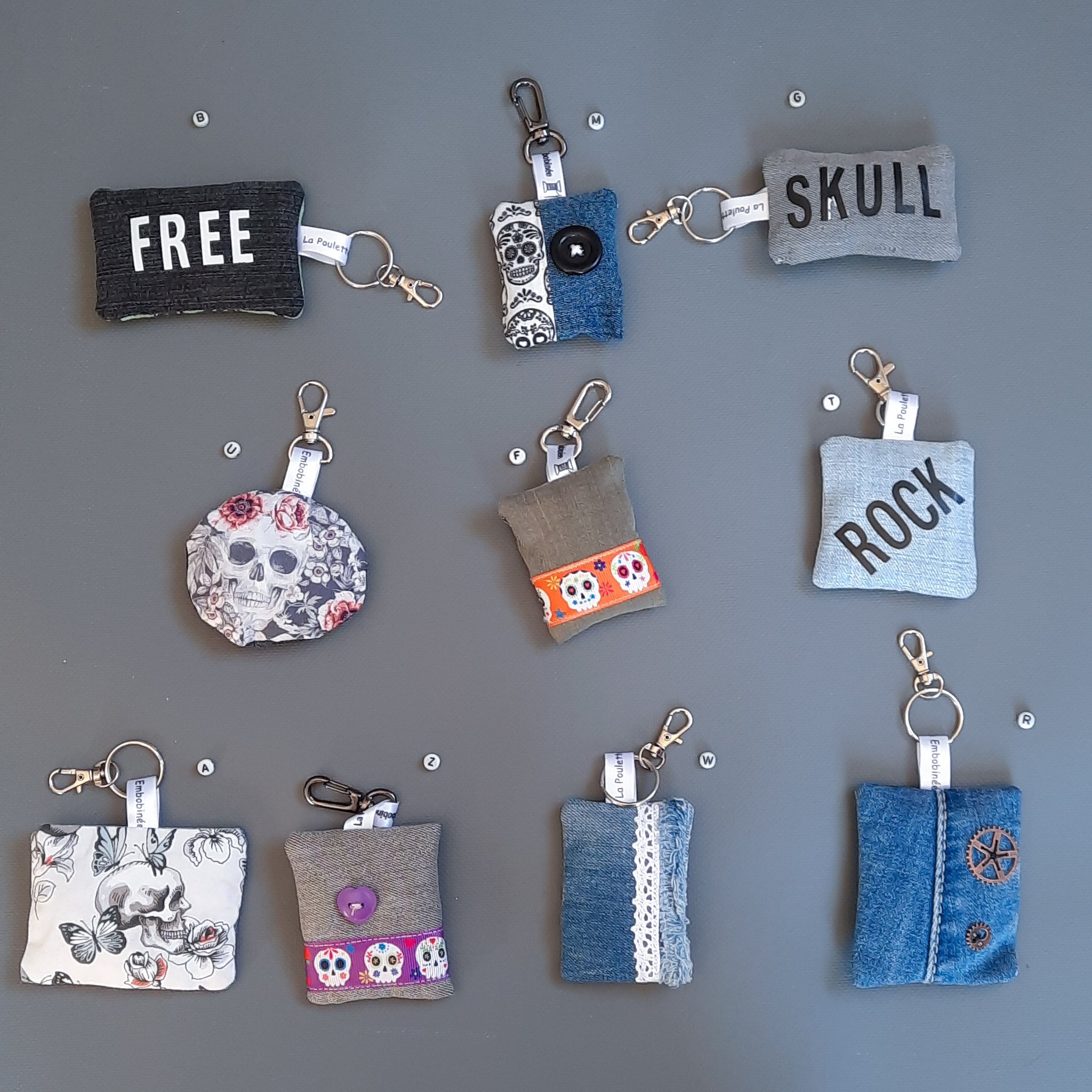 Denim Keychain With Carabiner, Unique Creations, Sturdy Keychain ...