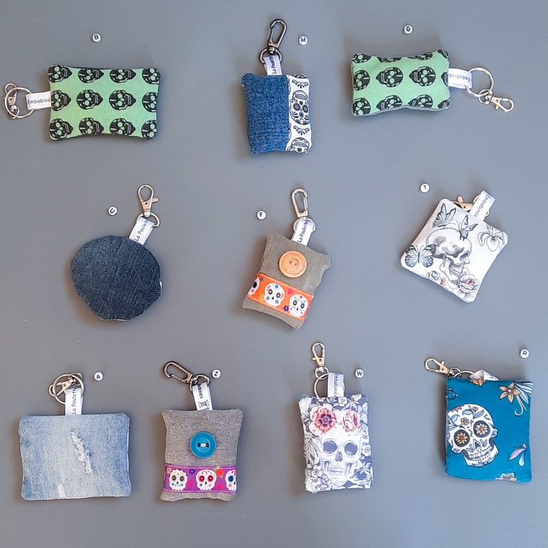 Denim Keychain With Carabiner, Unique Creations, Sturdy Keychain ...