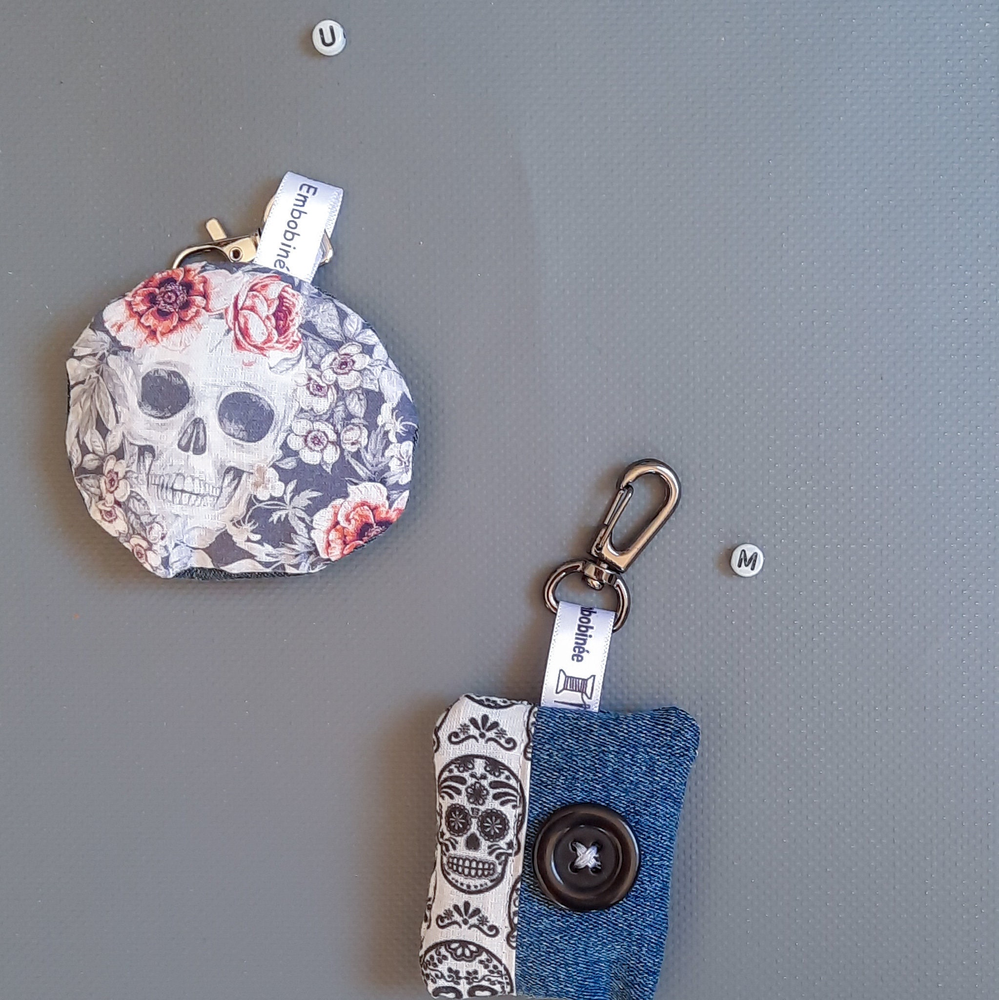 Denim Keychain With Carabiner, Unique Creations, Sturdy Keychain ...