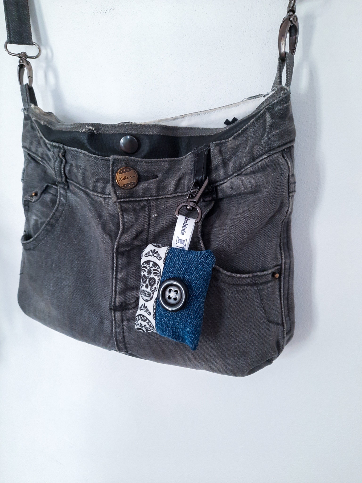 Denim Keychain With Carabiner, Unique Creations, Sturdy Keychain ...