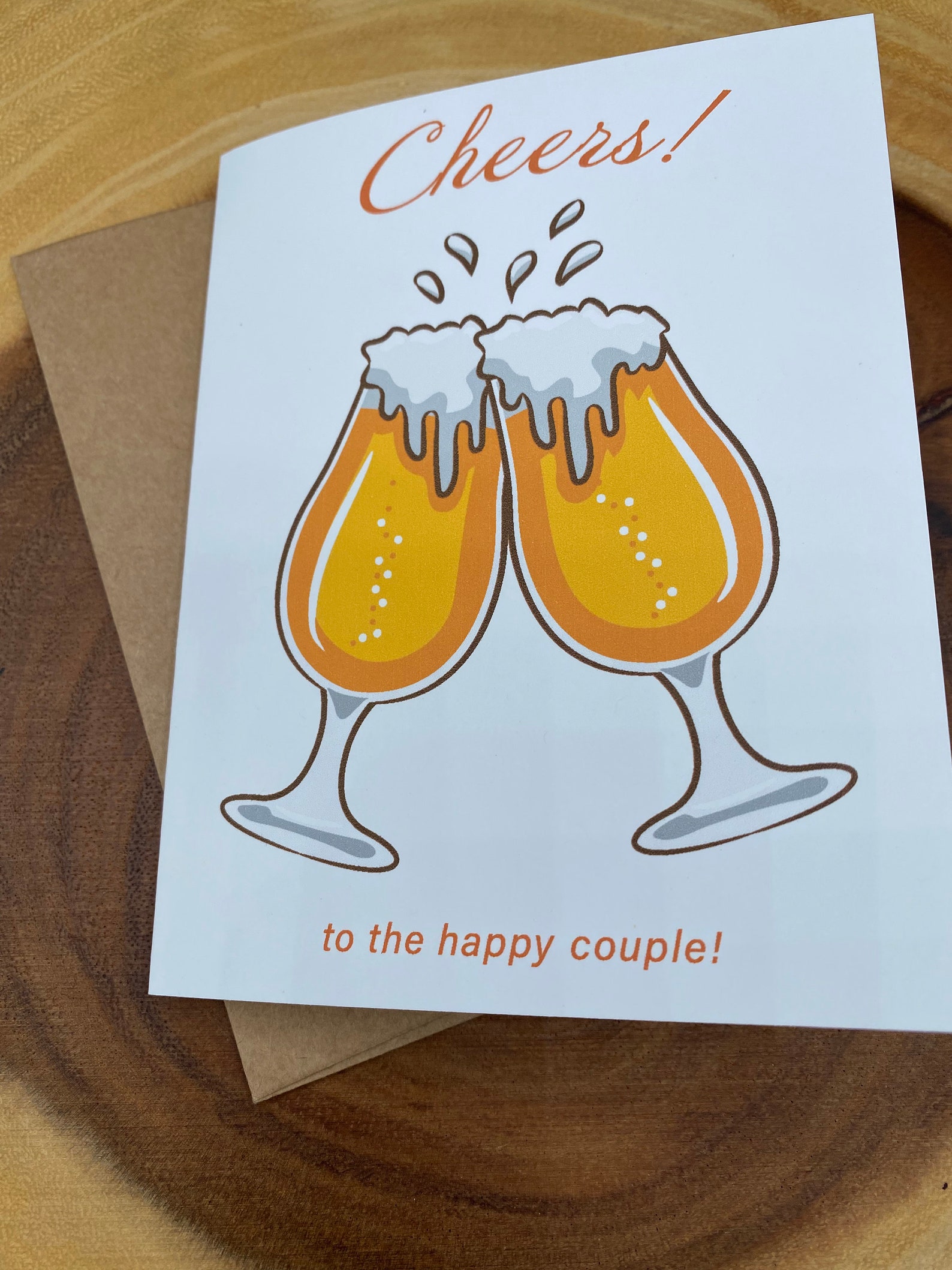 Beer Anniversary Card, Cheers to the Happy Couple Card, Craft Beer Card ...
