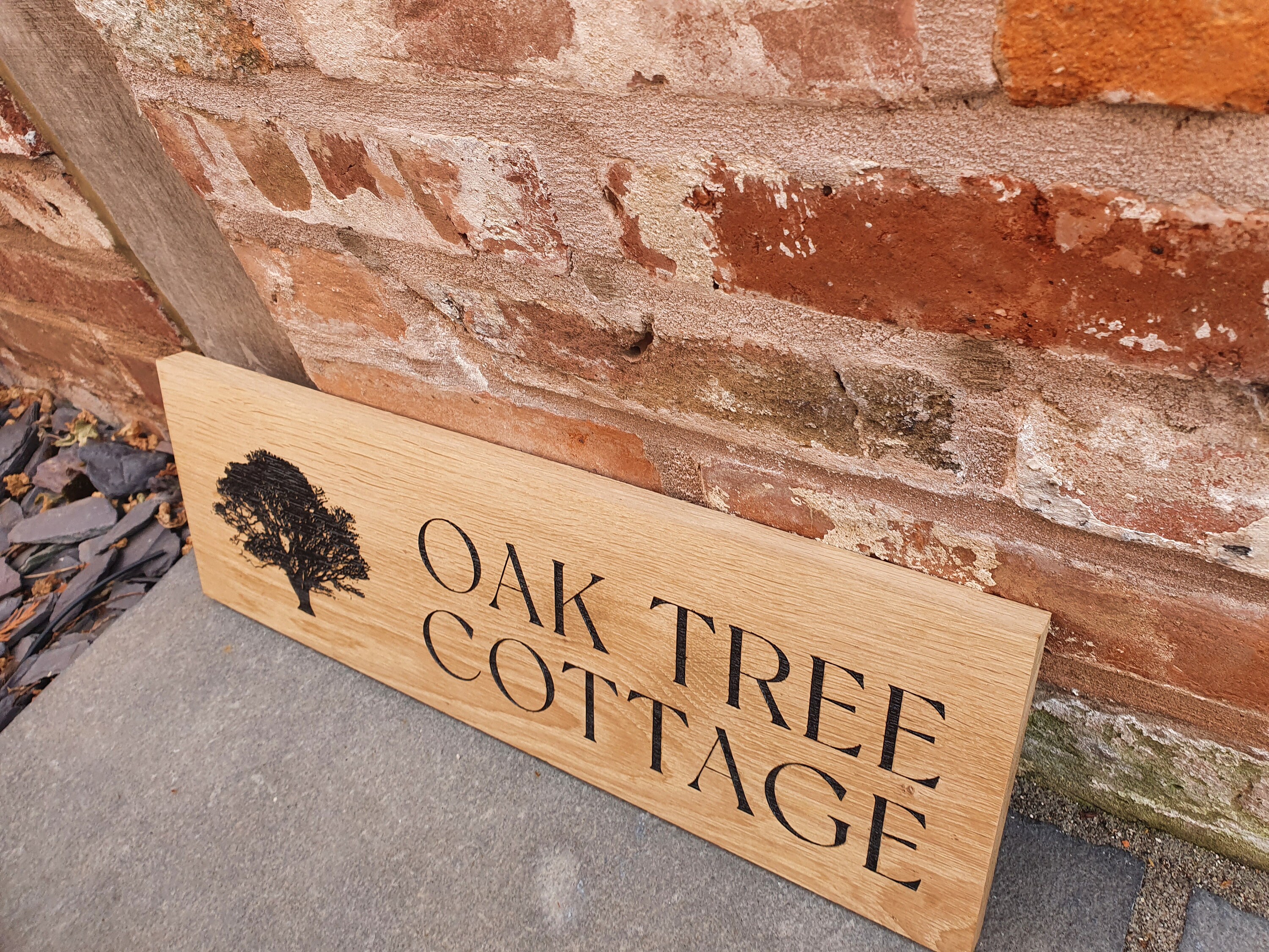 Large Address Sign Solid Oak Engraved and Filled With Black - Etsy