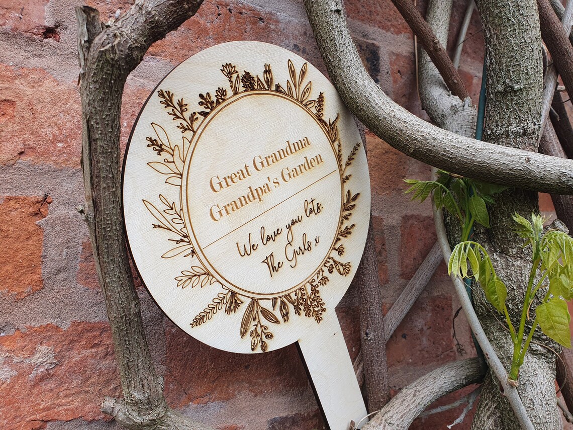 Rustic Wooden Outdoor Garden Planter Plaque Any Name Any - Etsy