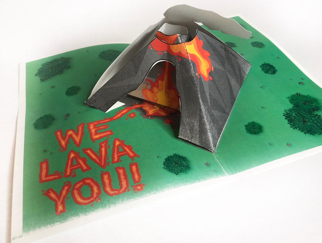 I Lava You Greeting Card | Volcano Card | Valentines Card | I Love You ...