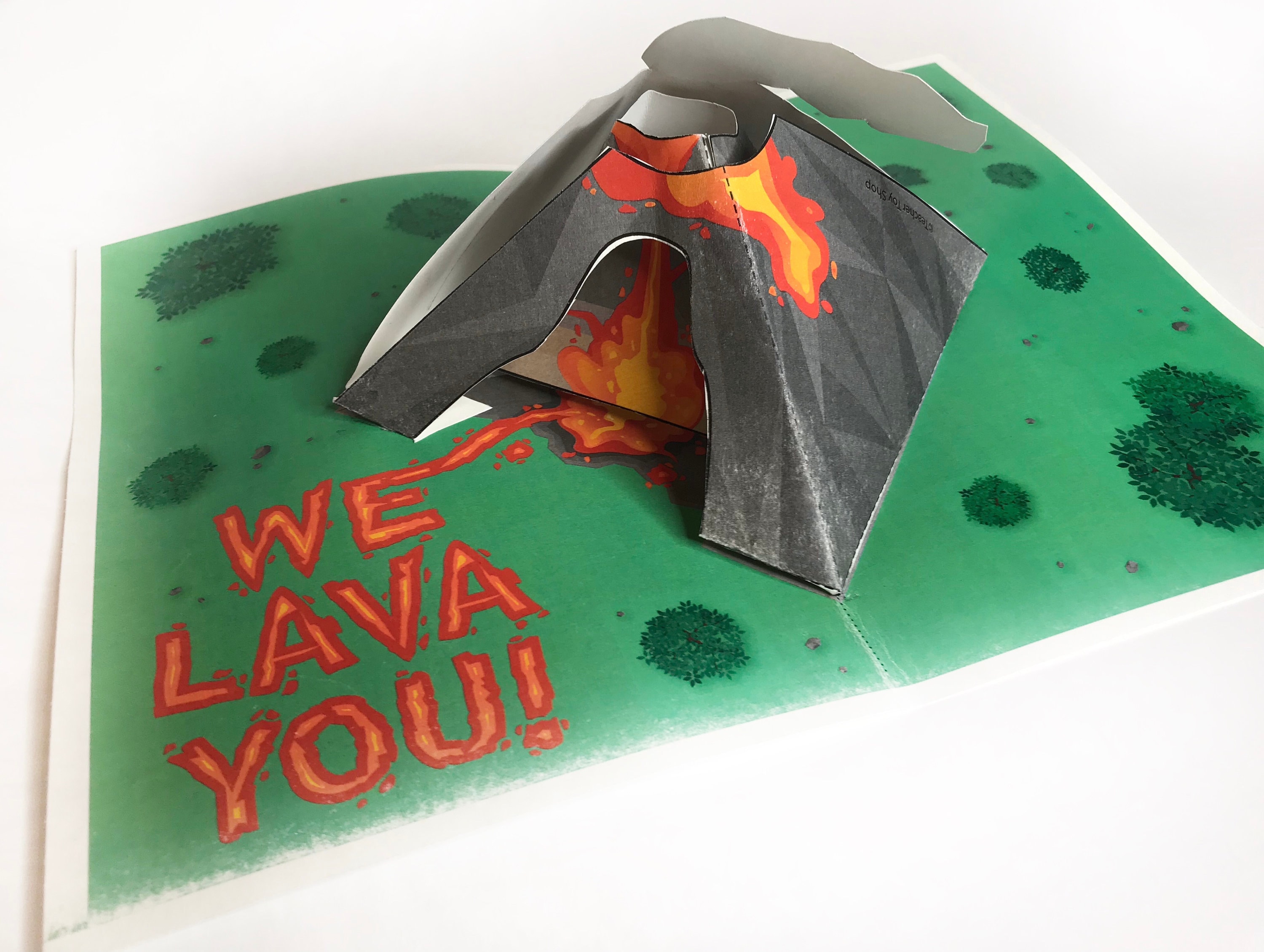 Volcano Pop-up Card: I Lava You, DIY STEM Craft (digital Download ...
