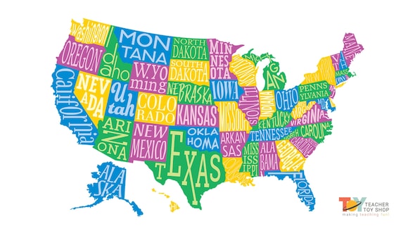 USA Make a Map United States Interactive Bulletin Board | Etsy