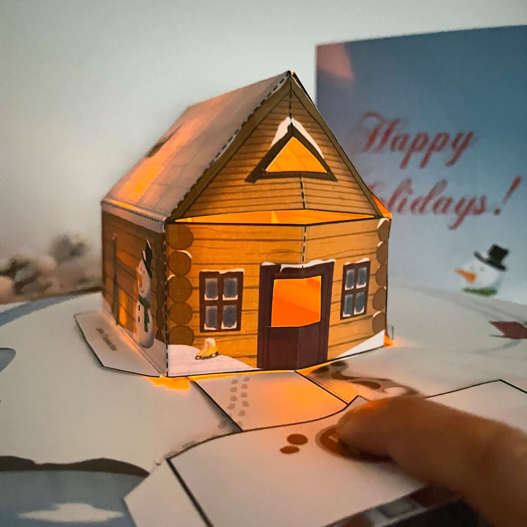 Holiday Card Light up LED 3D Pop up Card STEM Christmas Hanukkah Winter ...