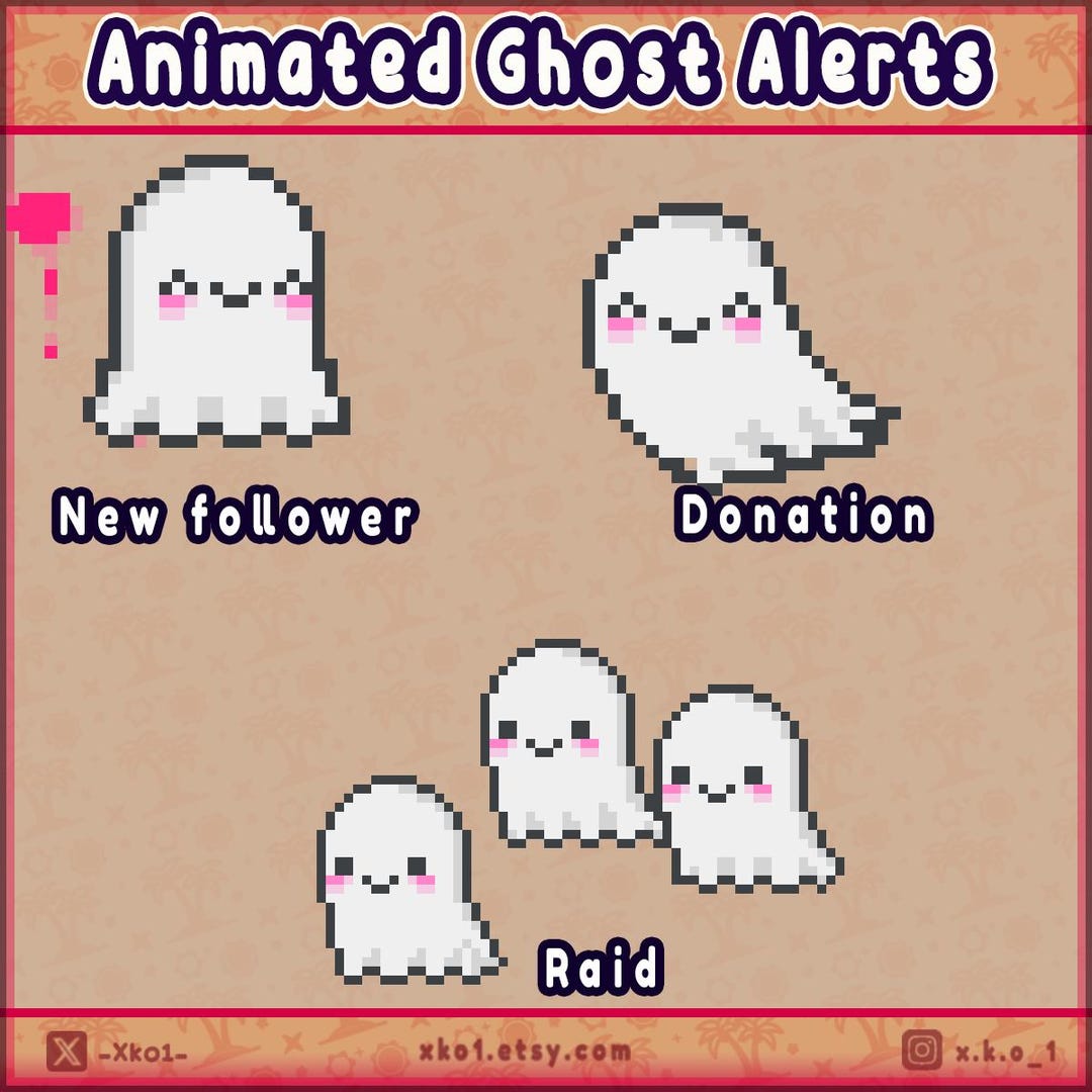 Ghosts Animated Stream Alerts Pack |twitch Alert | Cute Ghost Stream ...
