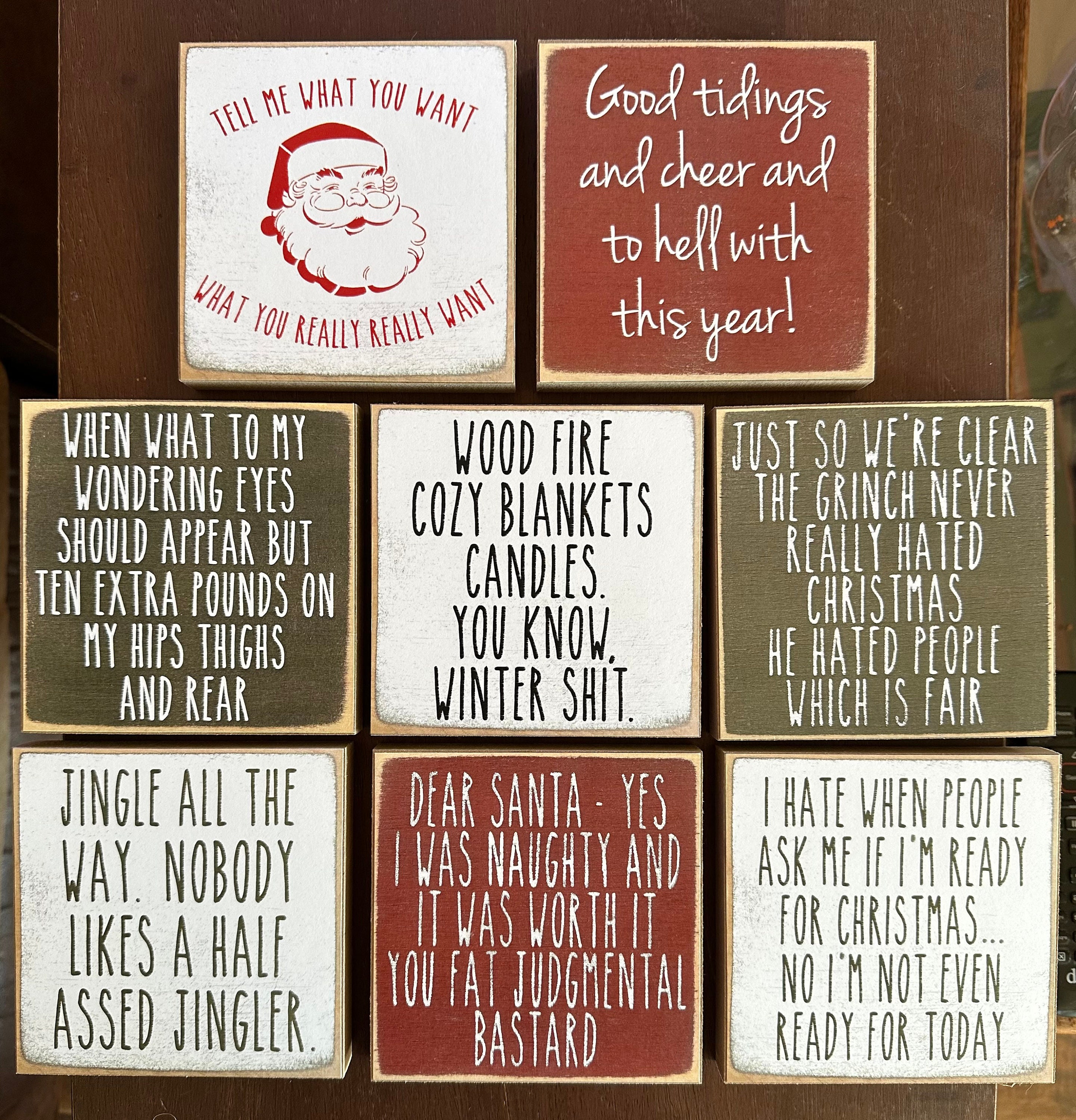 Small Wood Signs / Word Blocks / Funny Sayings - Etsy