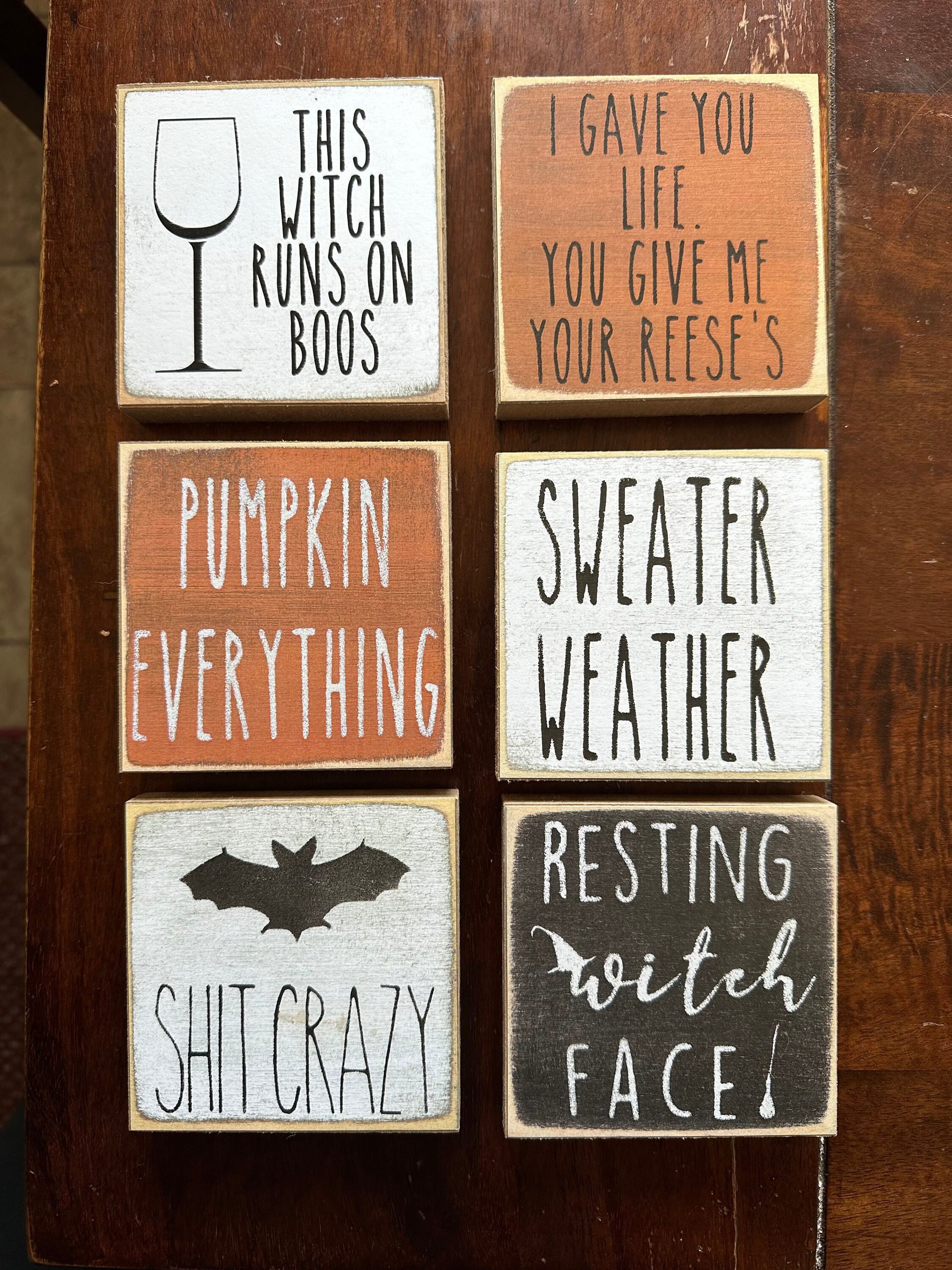 Small Wood Signs / Word Blocks / Funny Sayings - Etsy