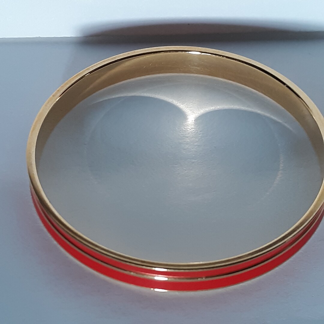 Vintage Monet Red & Gold Bangle Bracelet 7 1/2l - Etsy