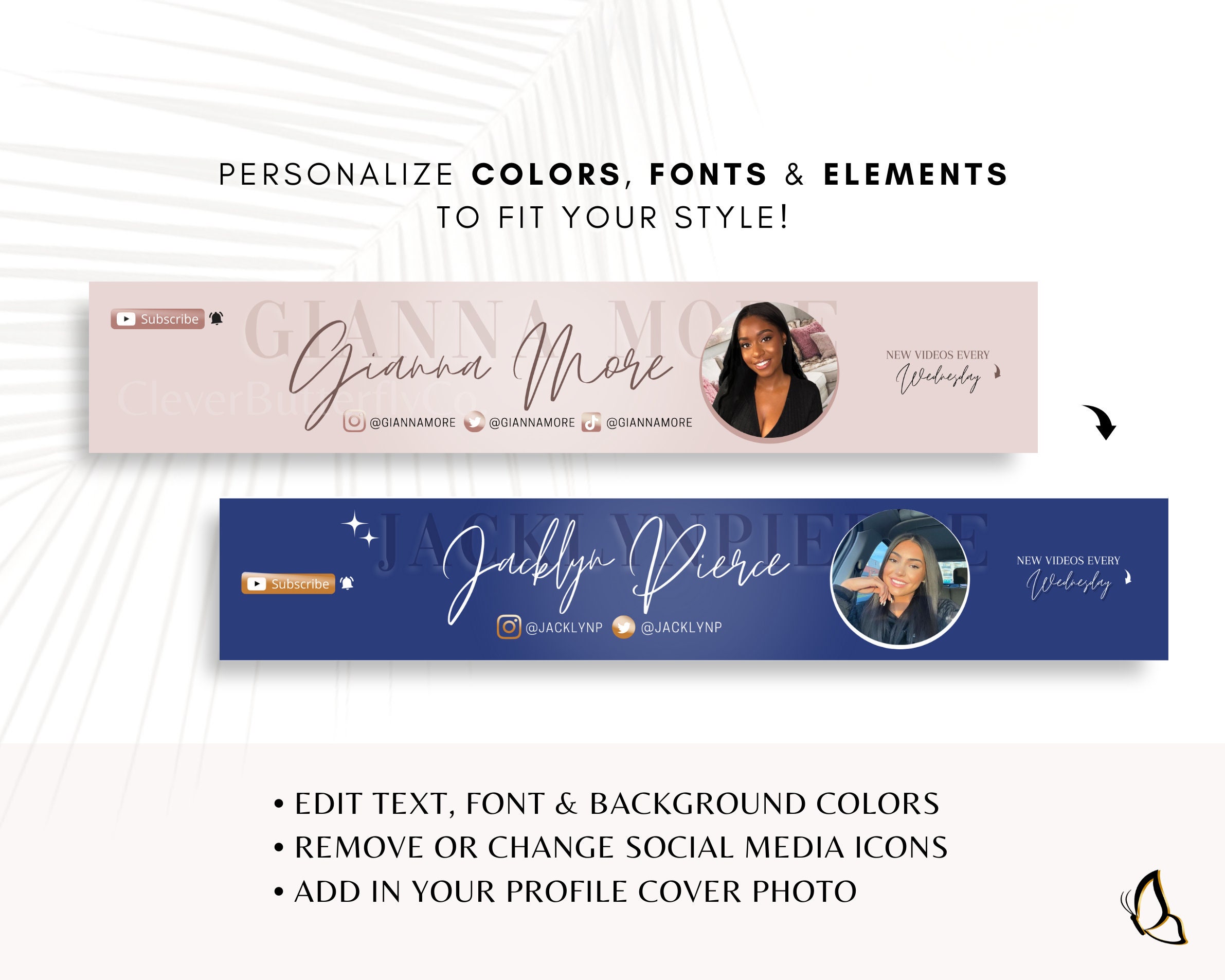 Youtube Branding Kit L Editable Banners Intros Outros & - Etsy