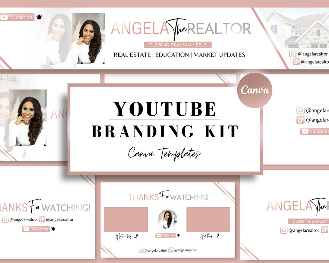 Youtube Branding Kit Real Estate Youtube Banners Intros & - Etsy