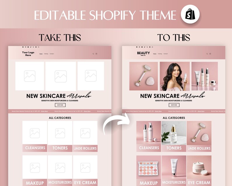 Shopify Theme Beauty, Luxury Shopify Website Template for Skincare and ...