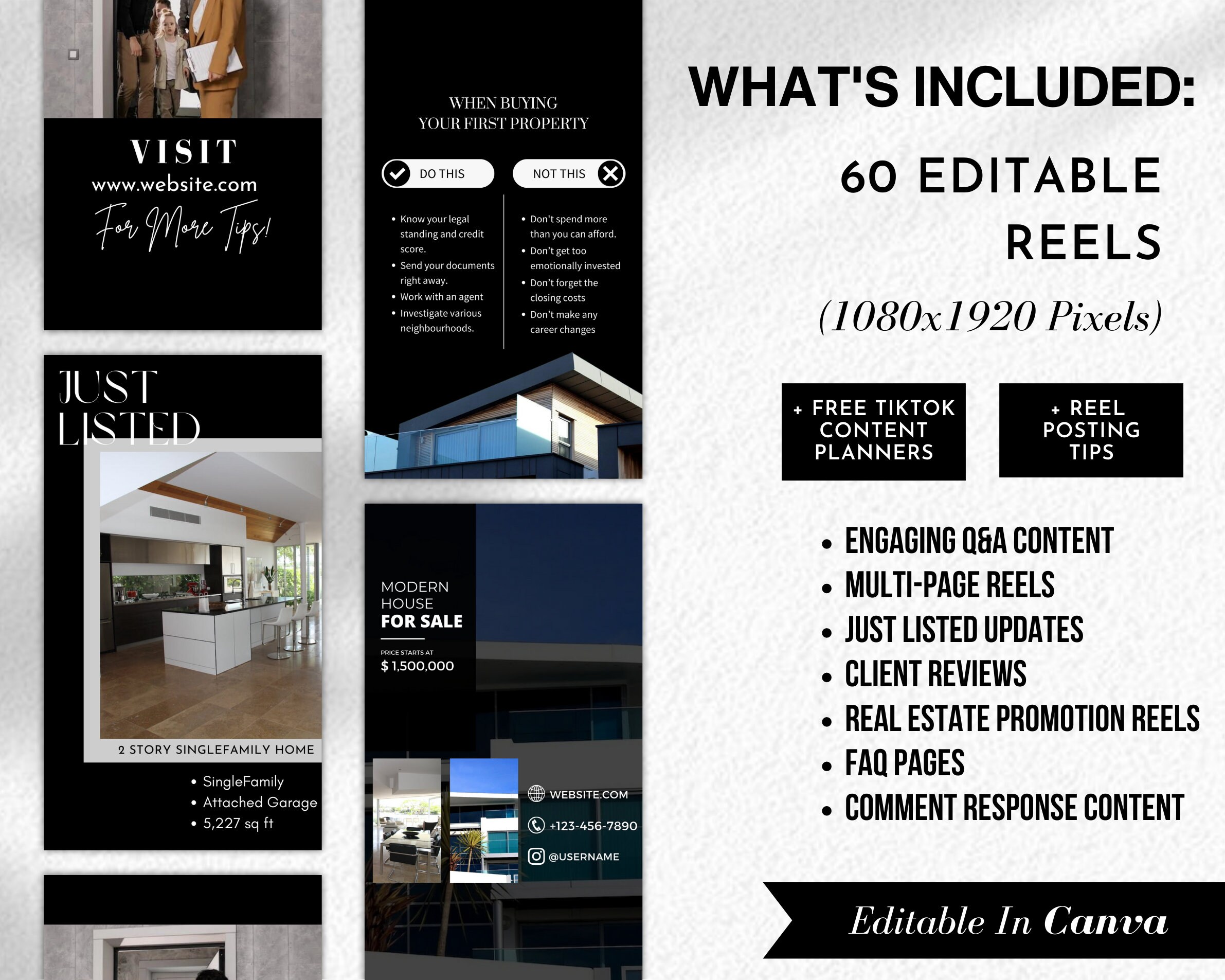 Real Estate Reel Templates | Tiktok and Instagram Reels | Real Estate ...