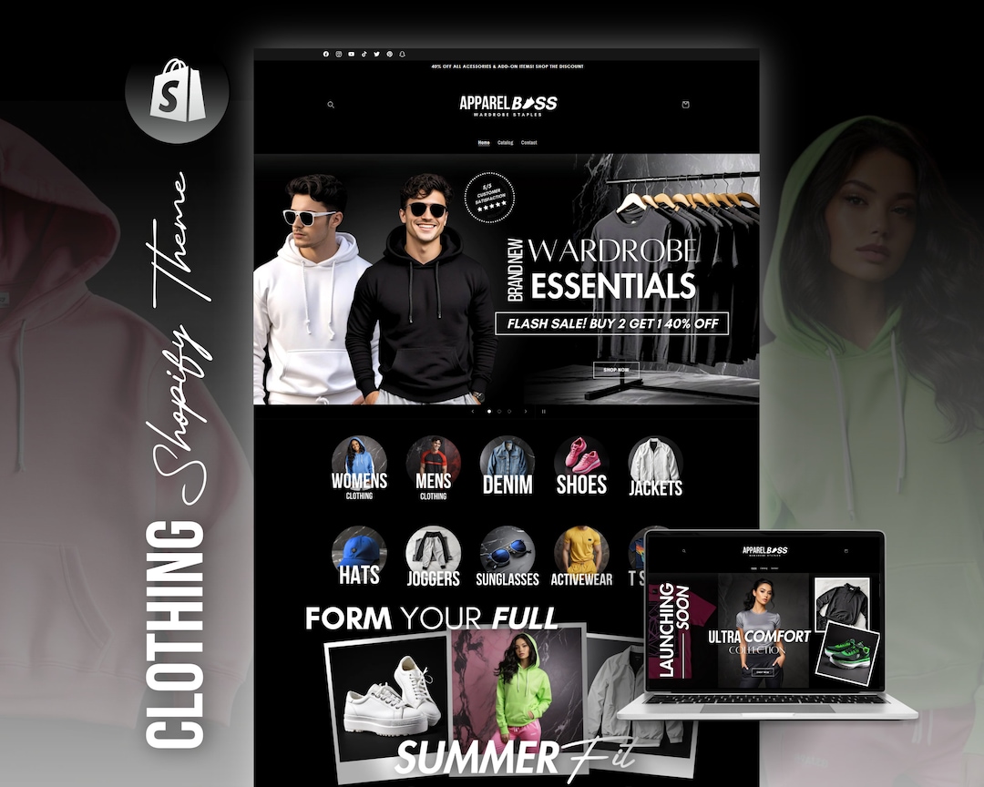 Shopify Theme Template for Clothing, Apparel & Accessory Businesses ...