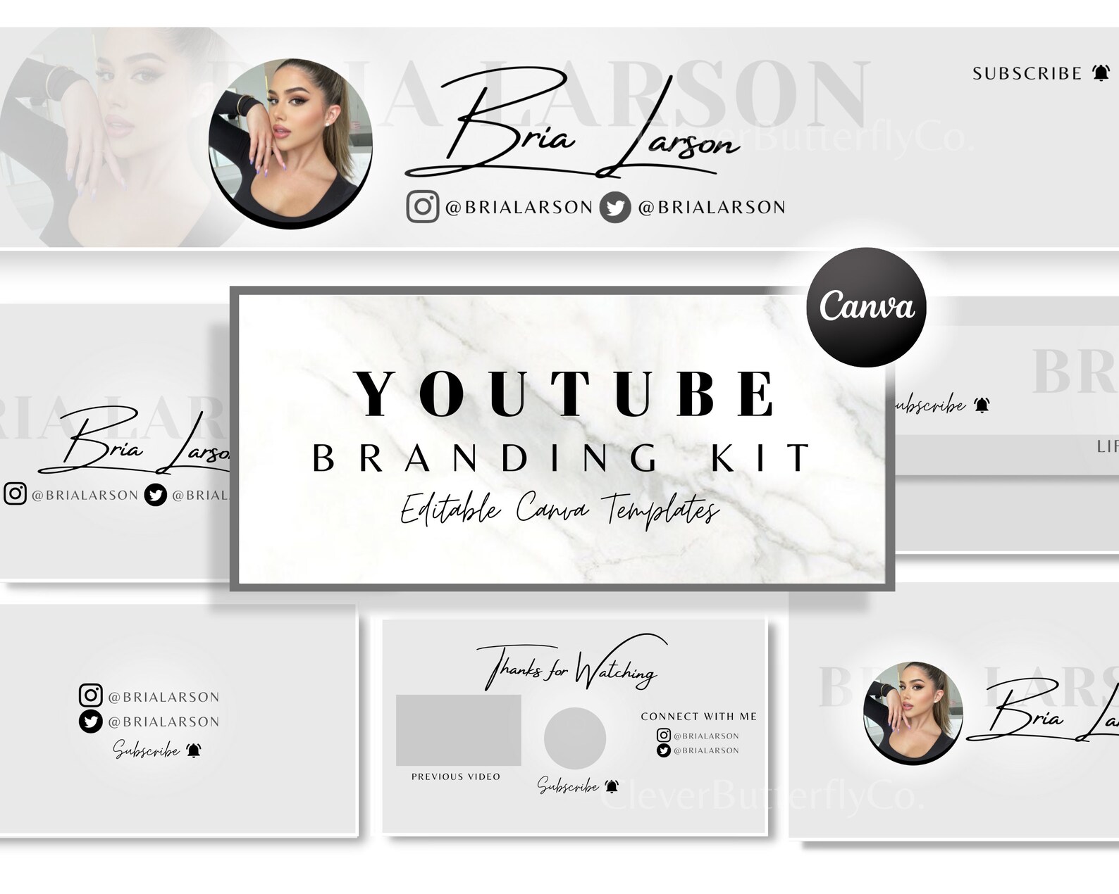 Youtube Branding Kit L Editable Banners Intros & Outro - Etsy