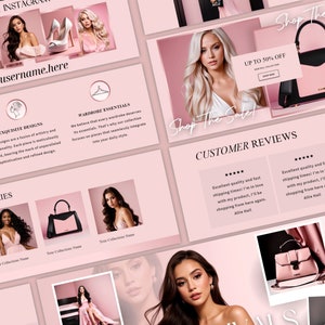Boutique Website Template | Boutique Shopify Website Template Rose Gold ...
