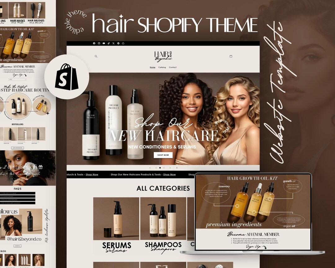 Shopify Theme Hair | Shopify Website Template for Hair Businesses ...