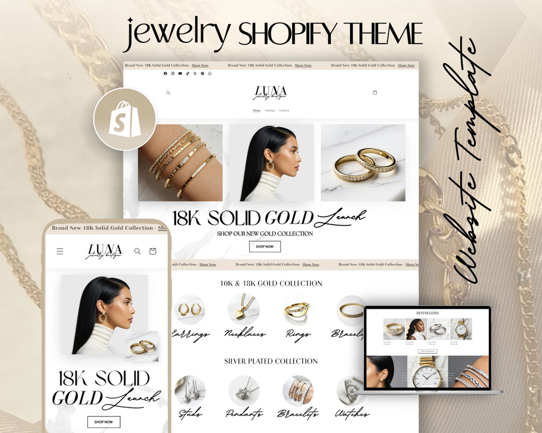 Jewelry Shopify Theme | Luxury Jewelry Shopify Website Template ...