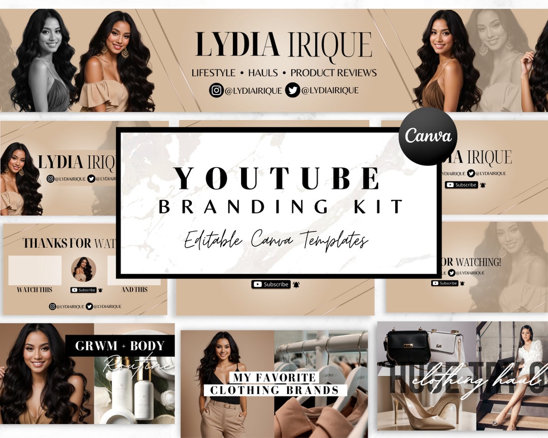 Youtube Branding Kit | Youtube Banners, Intros & Outros L Editable ...