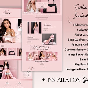 Boutique Website Template | Boutique Shopify Website Template Rose Gold ...