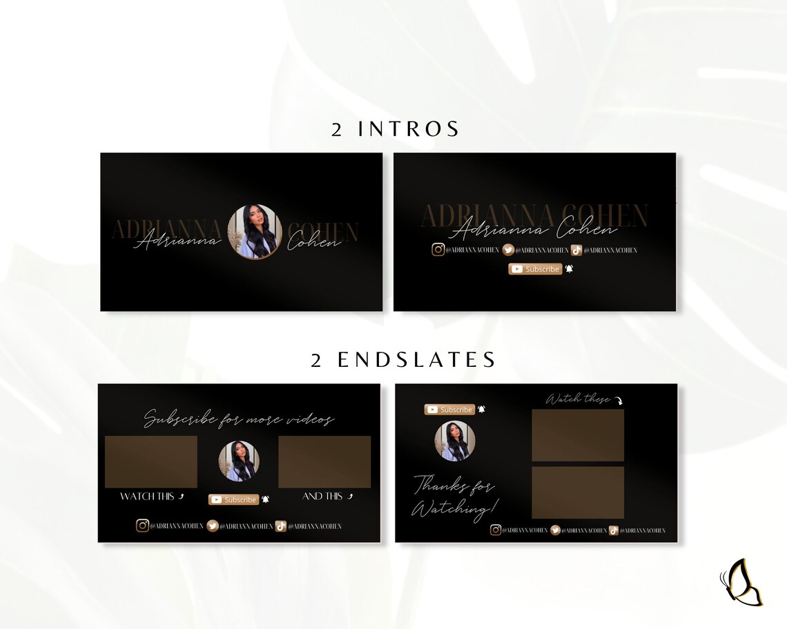 Youtube Branding Kit Editable Banners Intros Outros & - Etsy