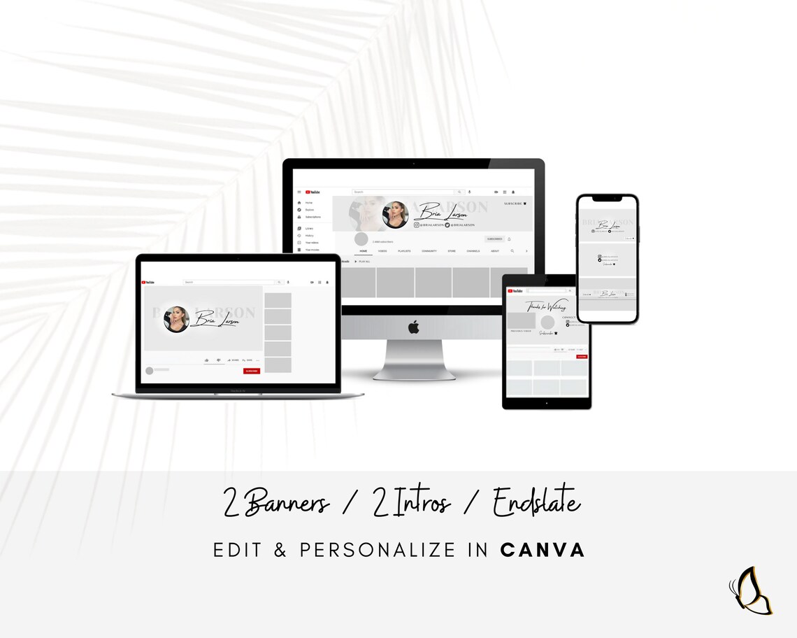Youtube Branding Kit L Editable Banners Intros & Outro - Etsy