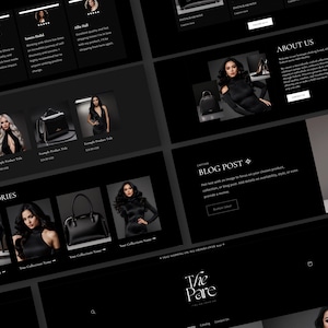 Shopify Theme | Black & White Shopify Website Template | Dark Luxury - Etsy