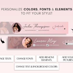 Youtube Branding Kit Pastel Pink L Editable Banners, Intros & Outro ...