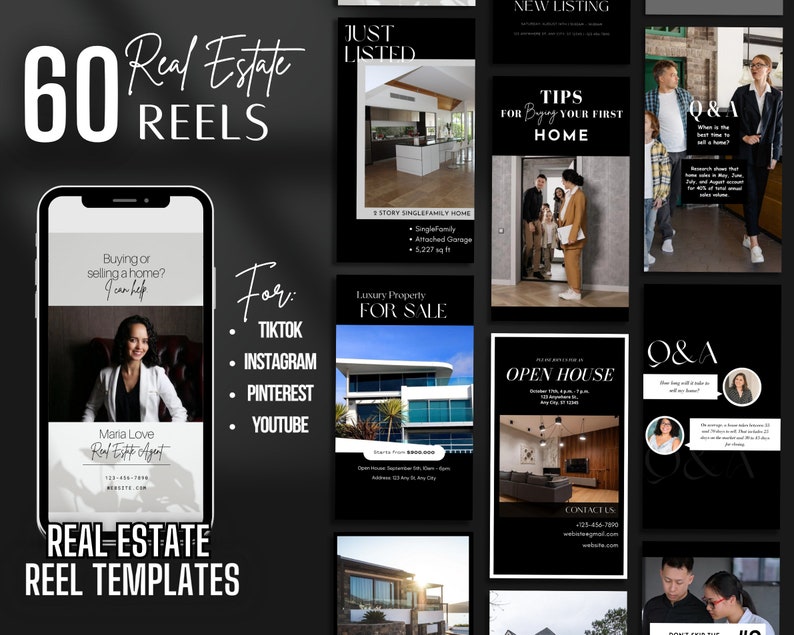Real Estate Reel Templates | Tiktok and Instagram Reels | Real Estate ...