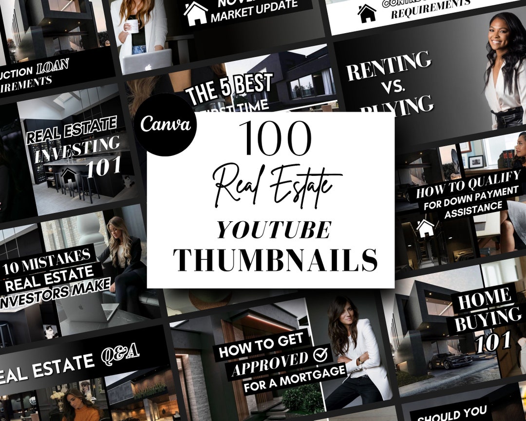 Real Estate Thumbnail Templates Youtube Thumbnail Templates - Etsy