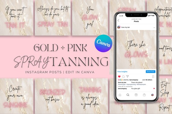 20 Spray Tan Instagram Templates Spray Tan Quotes Tanning - Etsy
