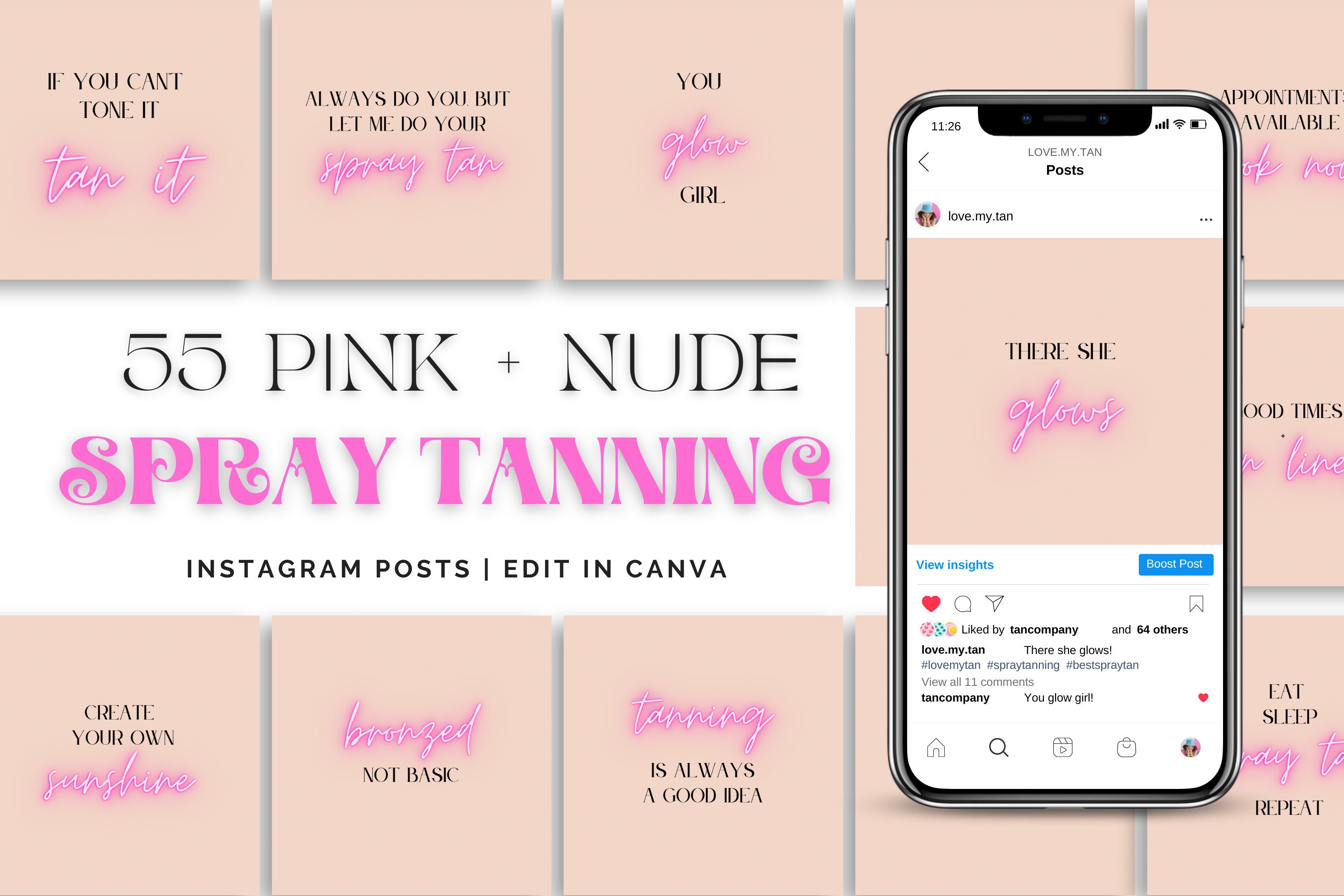 Spray Tan Instagram Templates, BONUS Instagram Highlight Covers ...