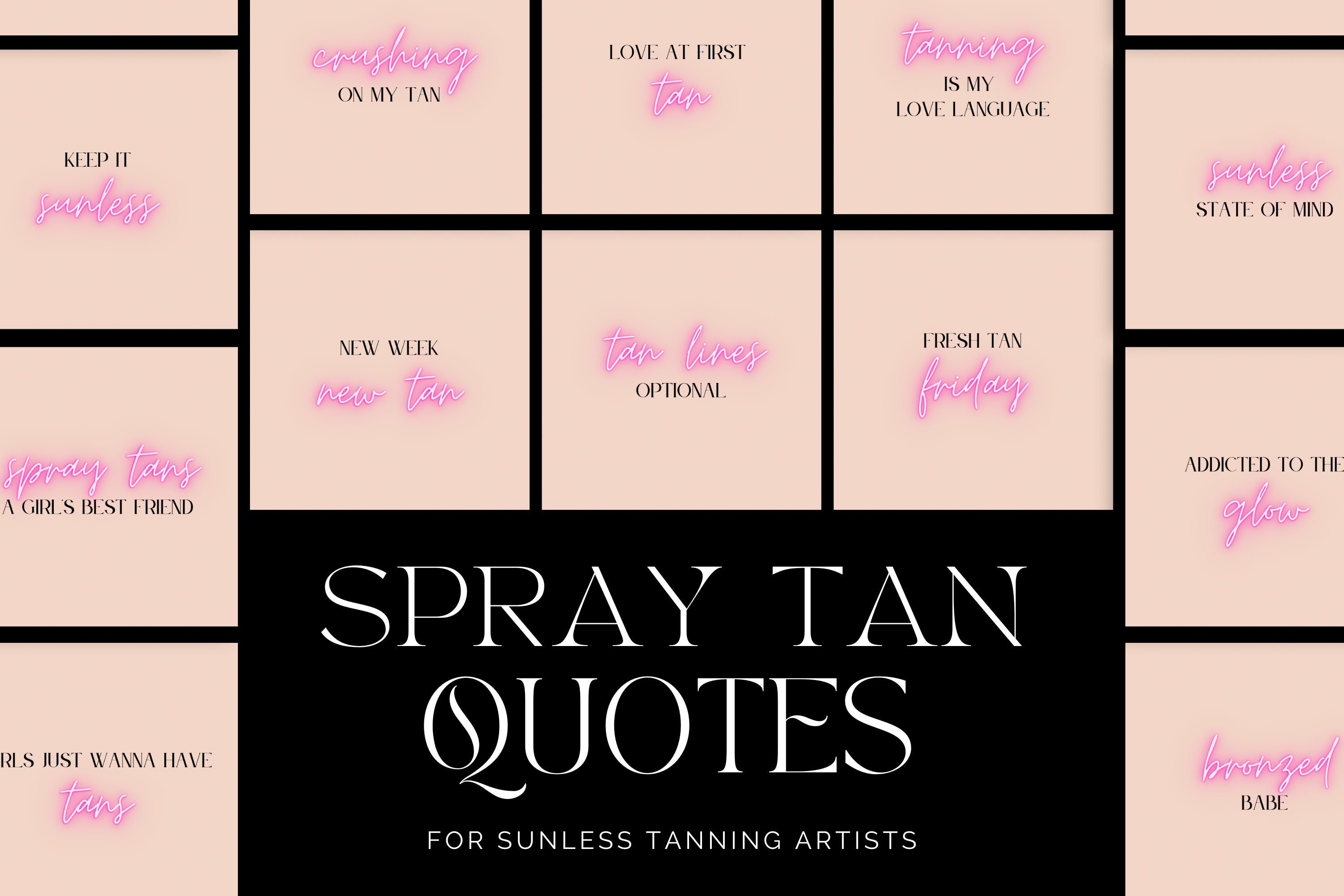 Spray Tan Instagram Templates, BONUS Highlight Covers, Spray Tan Quotes ...