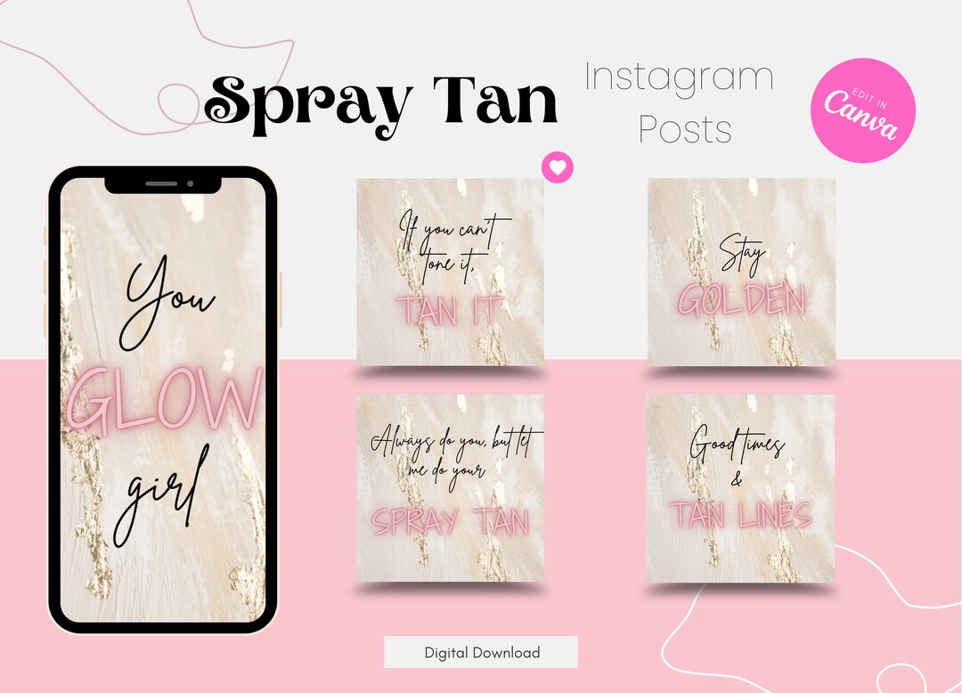 20 Spray Tan Instagram Templates, Spray Tan Quotes, Tanning Instagram ...
