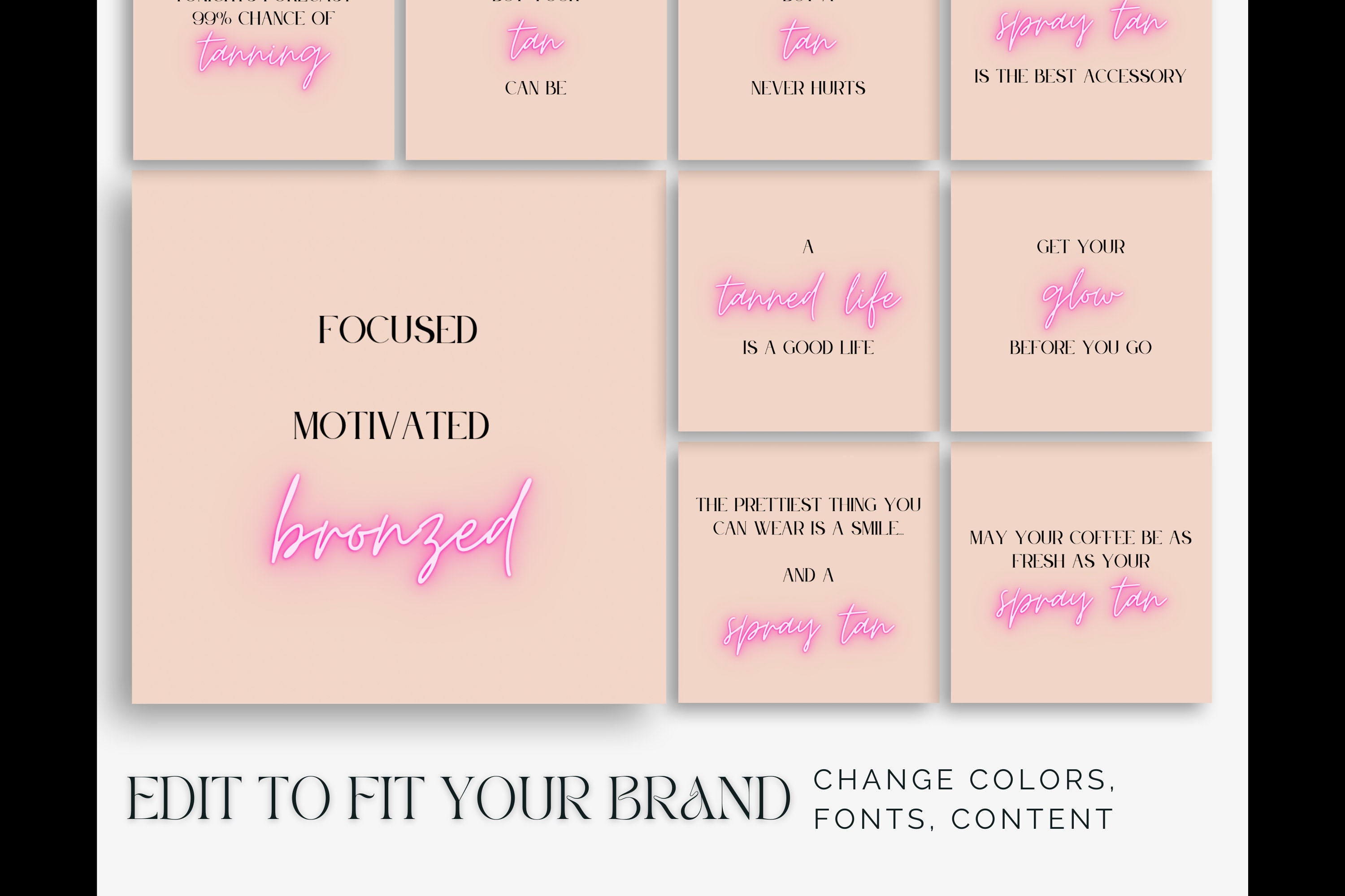 Spray Tan Instagram Templates, BONUS Highlight Covers, Spray Tan Quotes ...
