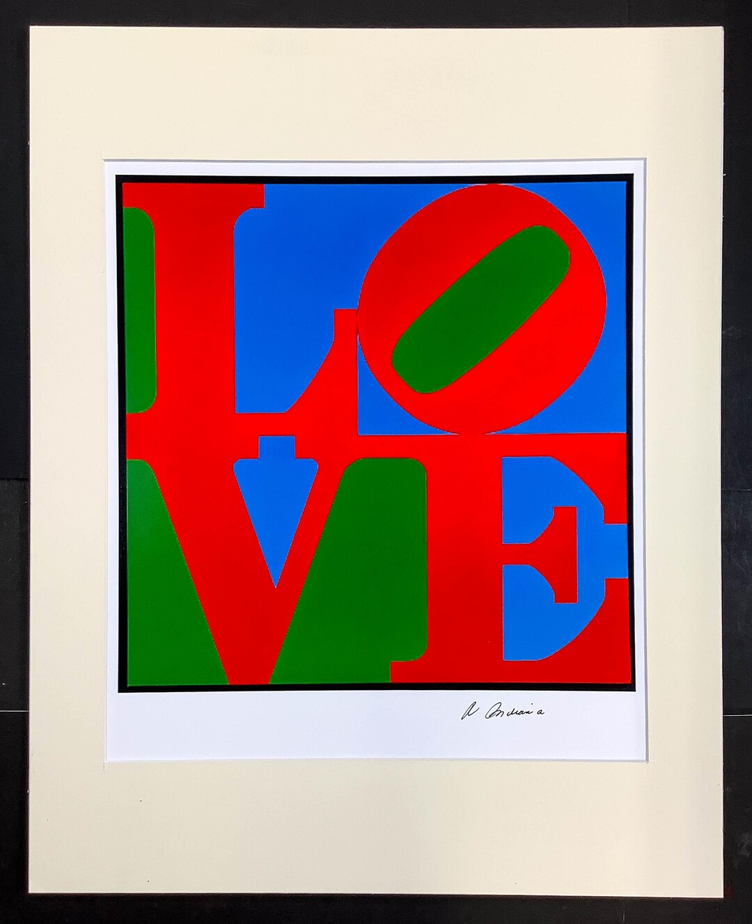 Robert Indiana - Love - Hand Signed Signature, Matted Frame Ready 16x20 ...