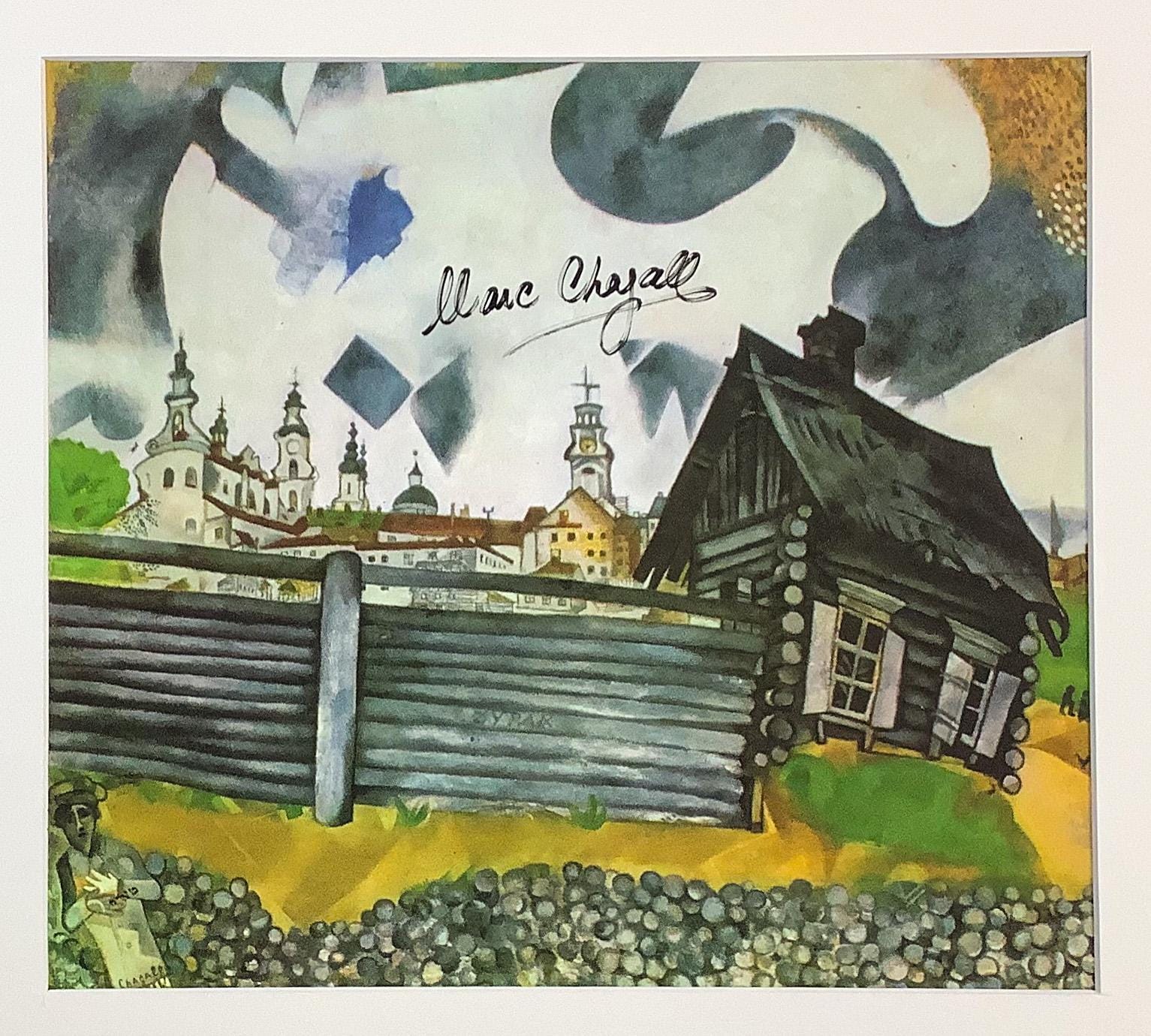 Marc Chagall Hand Signed Signature Signed in Live Ink 14x18 Inch Pre ...