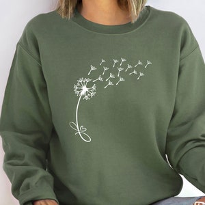 Dandelion Sweatshirt, Floral Sweatshirt, Dandelion Sweater, Flower ...
