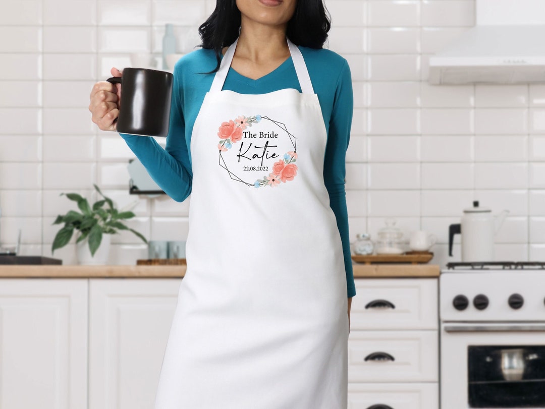 Wedding Apron, Personalised Apron, Custom Bride Apron, Wedding ...