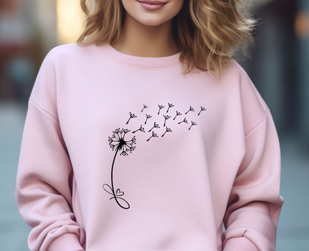 Dandelion Sweatshirt, Floral Sweatshirt, Dandelion Sweater, Flower ...