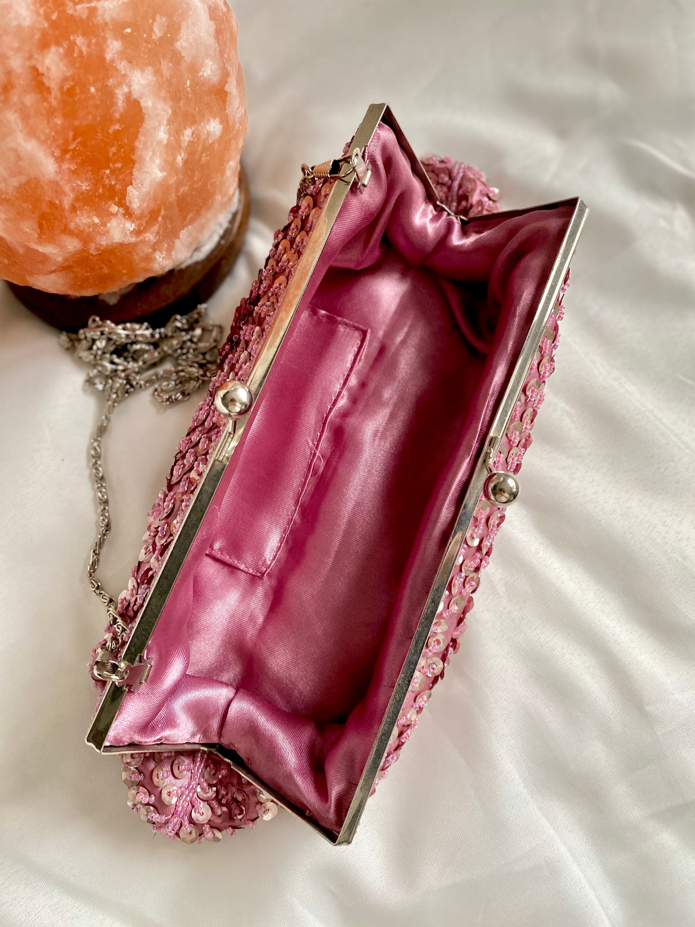 Pink Wedding Clutch, Hot Pink Bag, Beaded Purses, Seed Bead Bags ...