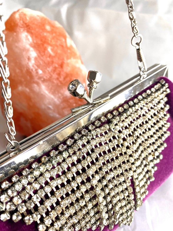 Vintage Evenin Bag, Purple Handbag, Beaded Purse, Emb… - Gem